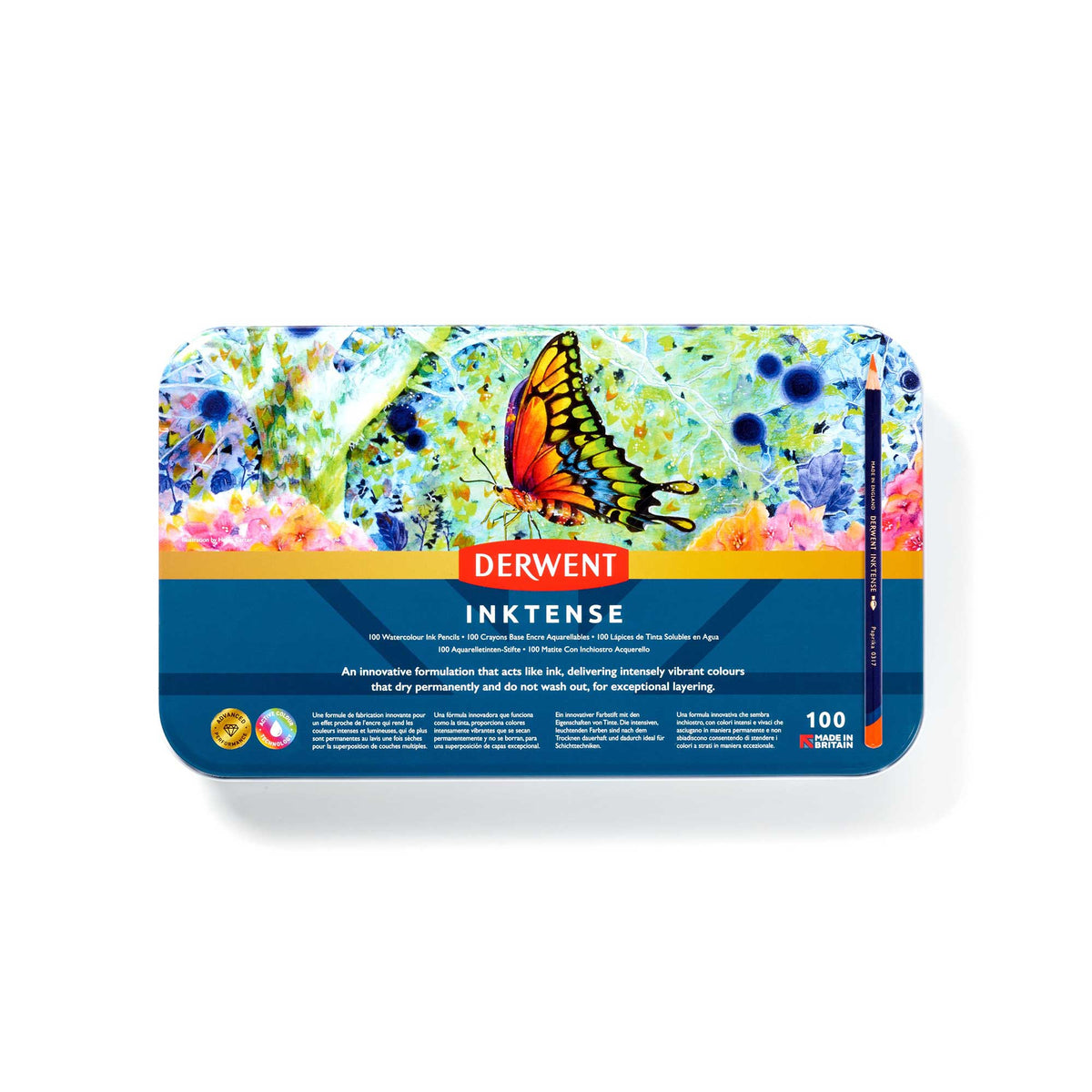 Derwent Inktense Watercolour Ink Pencils - Set of 100 Assorted Colours