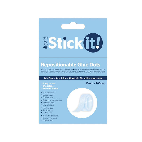 Docrafts Stick It! Repositionable Glue Dots 10mm x 200pcs