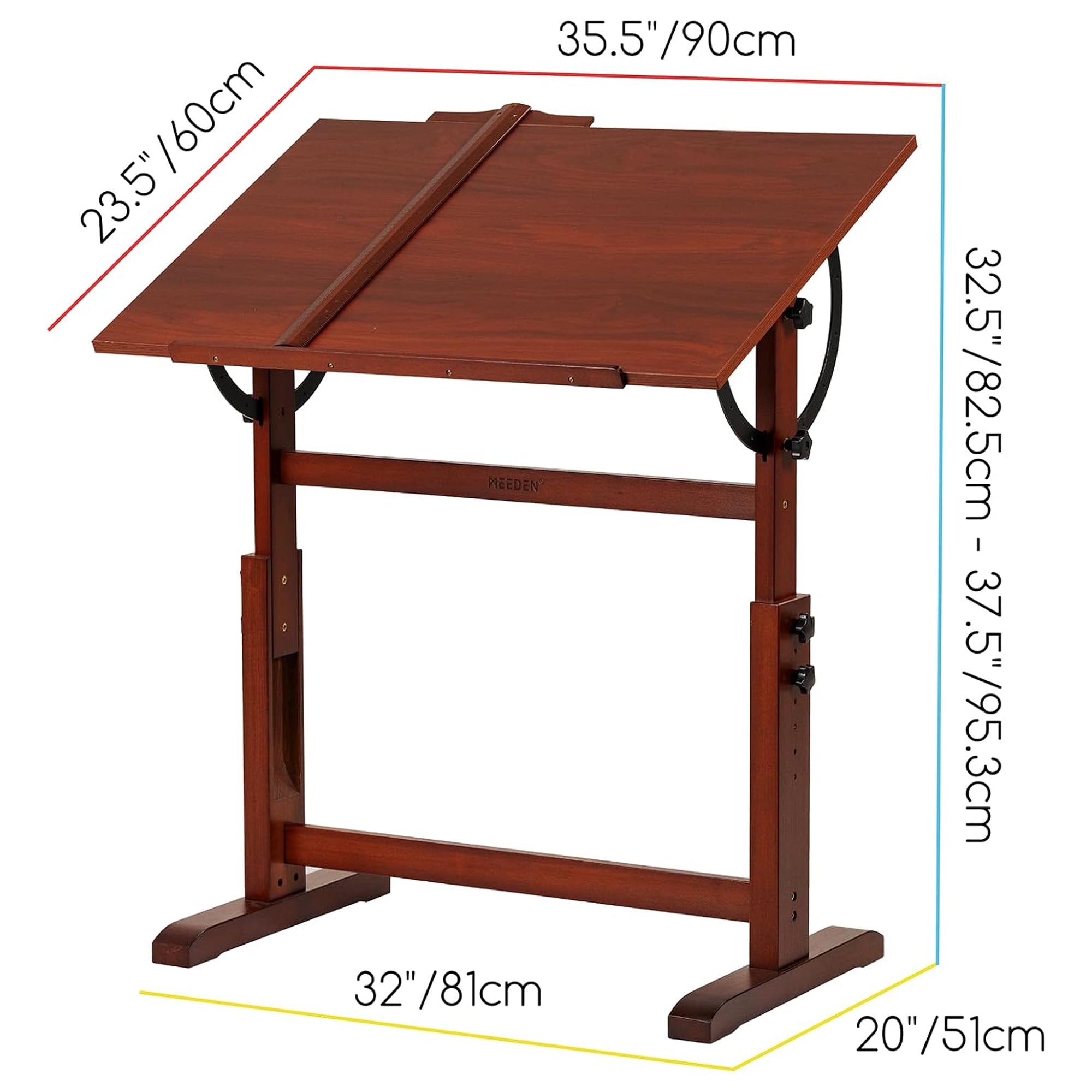 MEEDEN Extra-Large Wood Drafting Table - Golden Oak