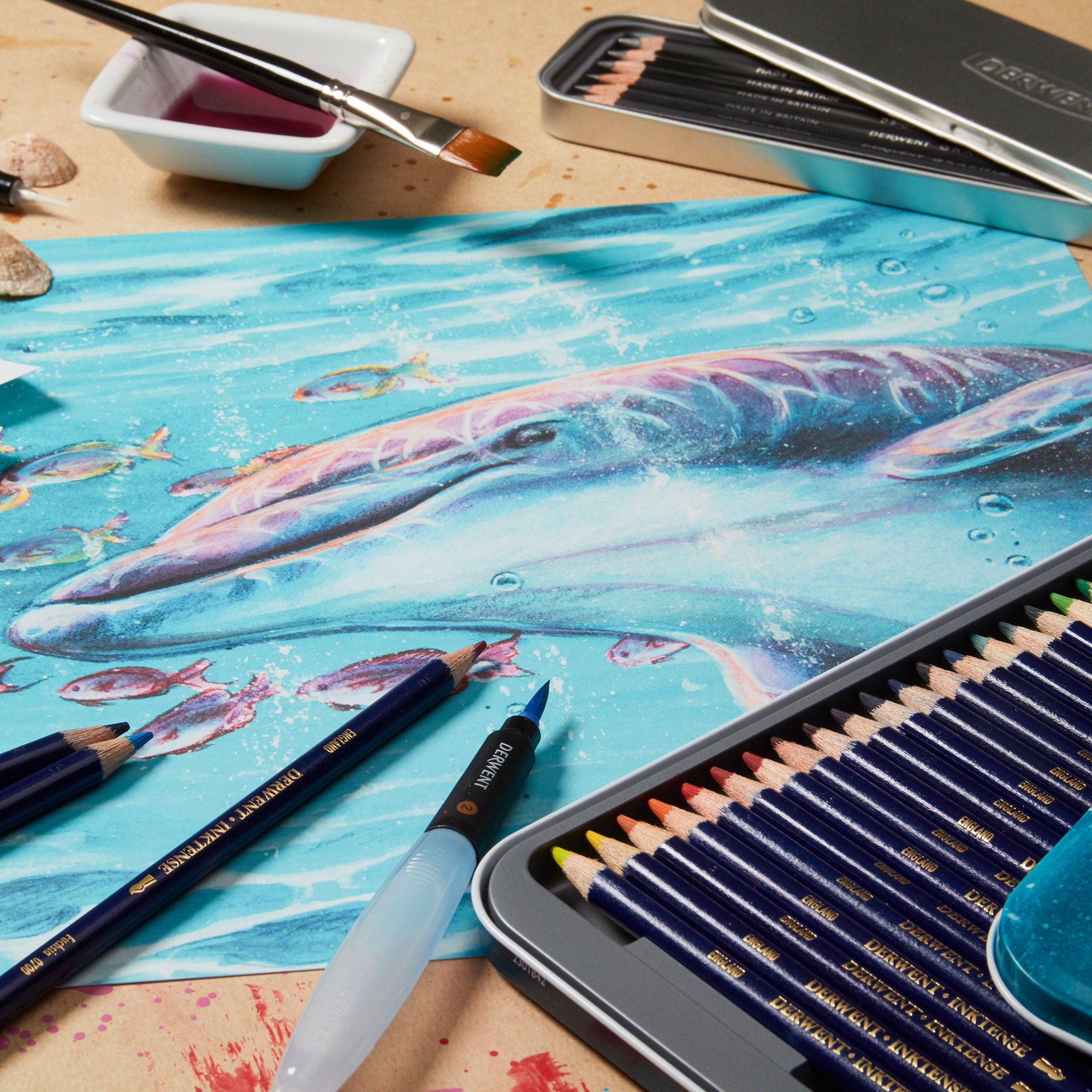 Derwent Inktense Pencils - Assorted metal Tins