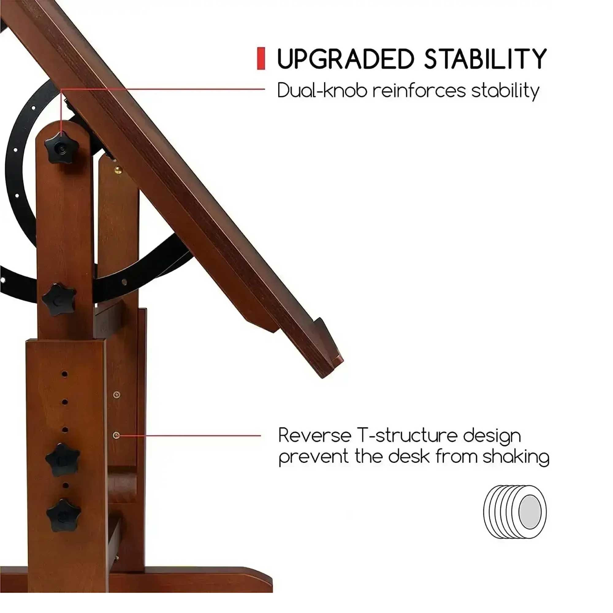 MEEDEN Extra Large Wood Drafting Table - Deep Walnut