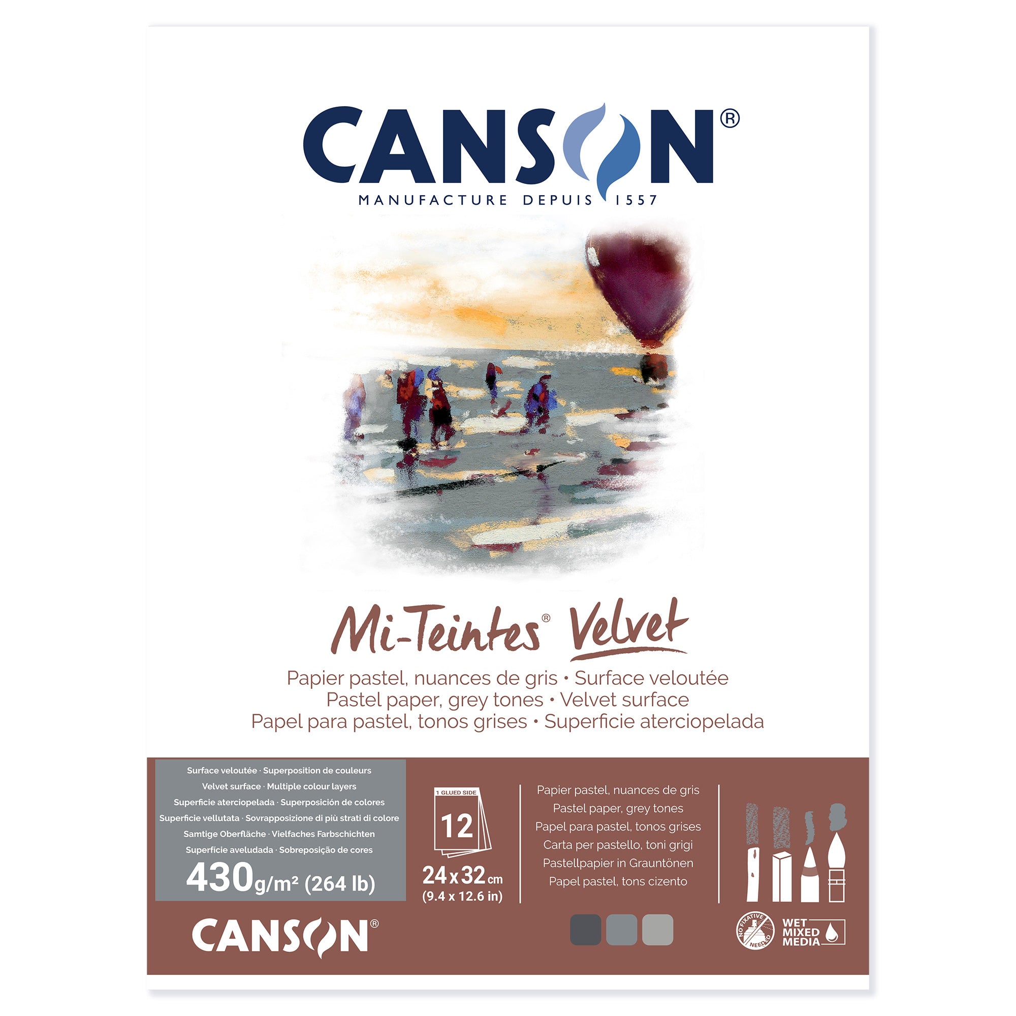 Canson Mi-Teintes Velvet Pad - Grey Tones - 24 x 32cm – ARTdiscount
