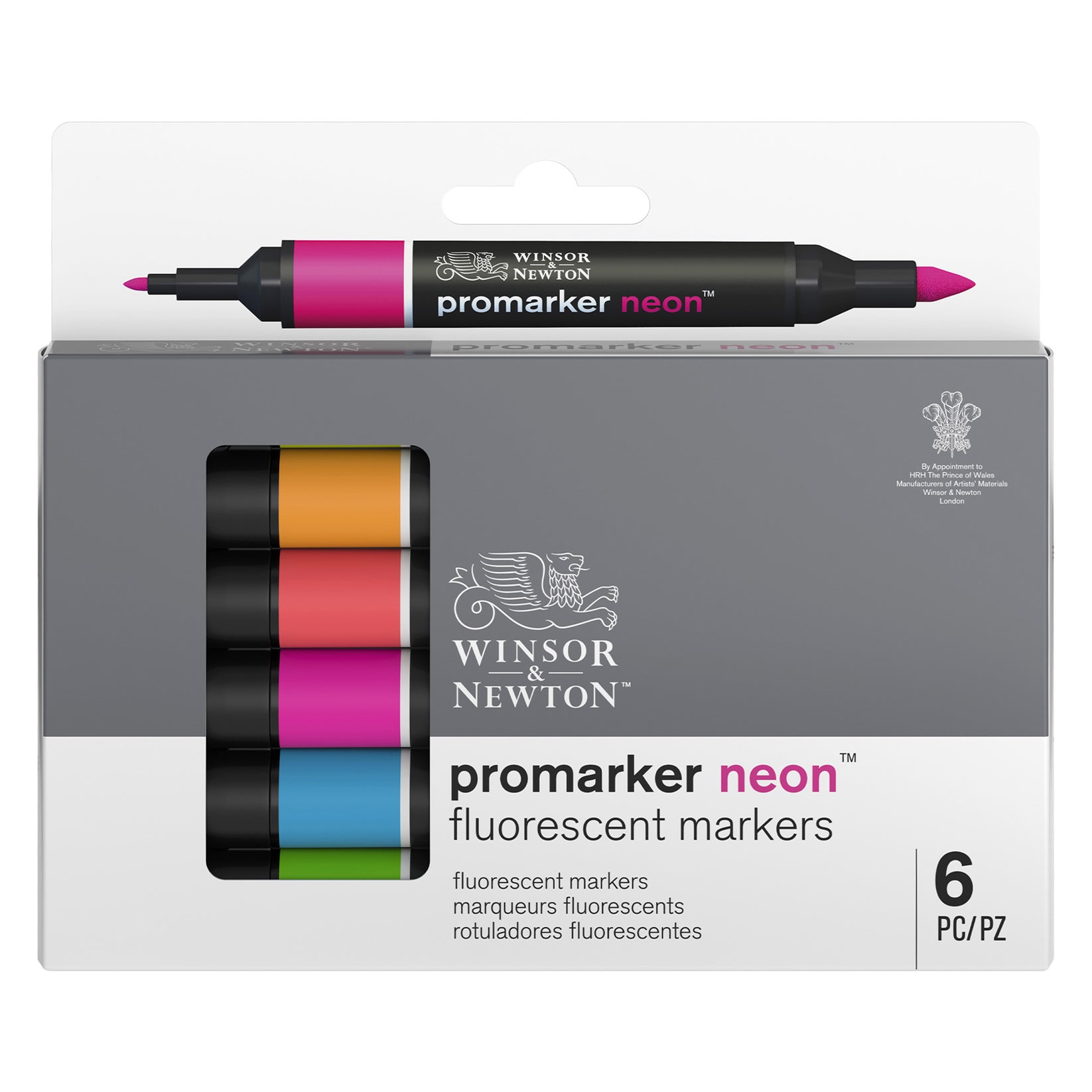 Winsor & Newton Promarker Neon - Fluorescent Markers - Set of 6 ...