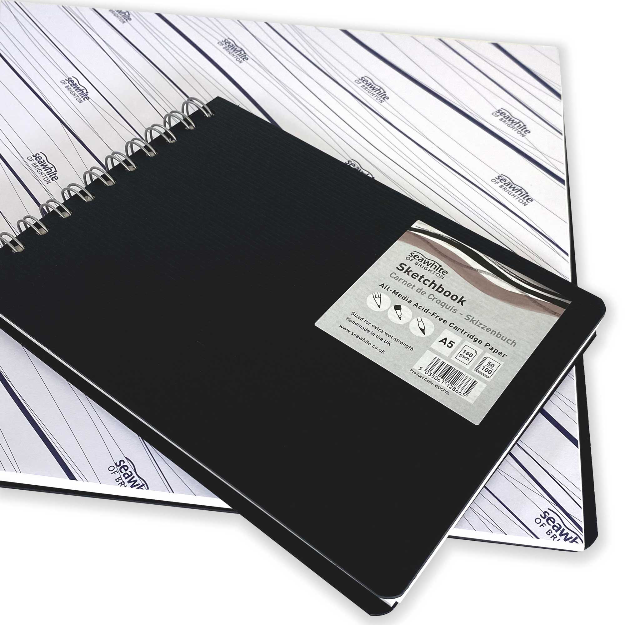 Seawhite Wire-O Sketchbooks - 160gsm - LANDSCAPE - 50 Sheets