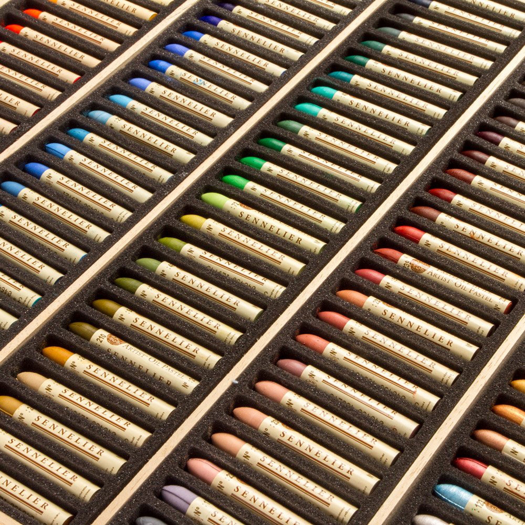 Sennelier 120 Assorted Oil Pastel Wooden Box Set
