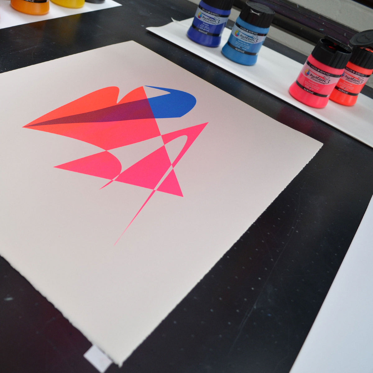 System 3 Screen Printing Acrylic Colour - 250ml - (Black Cap)