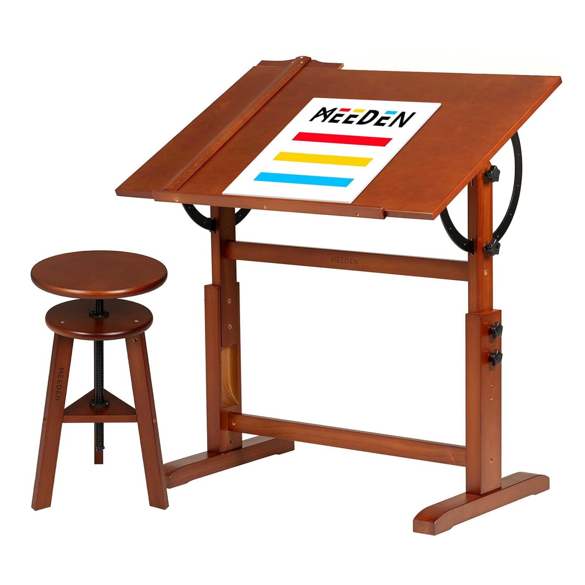 MEEDEN Extra-Large Wood Drafting Table - Golden Oak