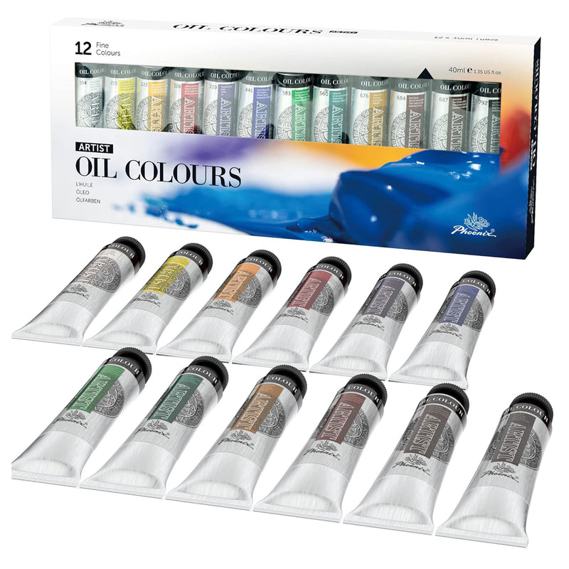 ARTdiscount Oil Paint Set - 12 x 40mls Tubes