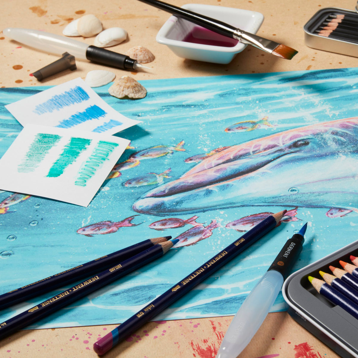 Derwent Inktense Wooden Box of 72