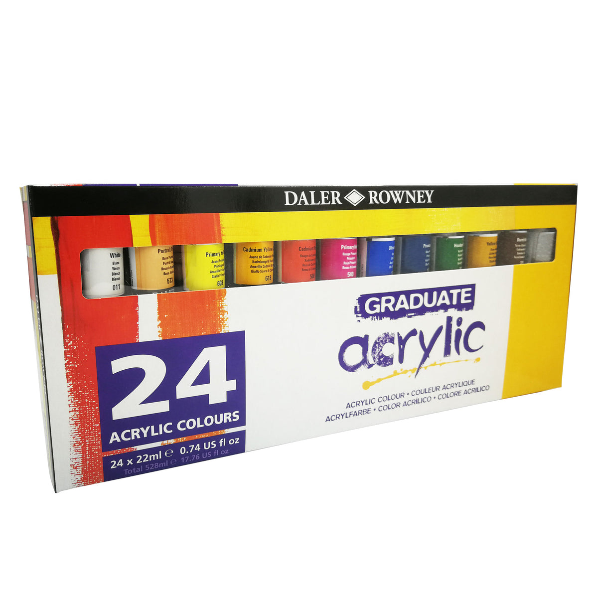 Daler Rowney Graduate Acrylic Colour Selection Set - 24 x 22ml Tubes